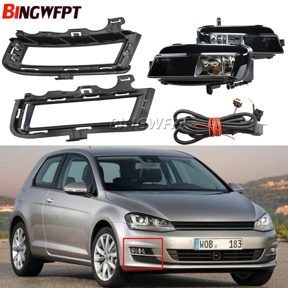 2pcs Front Fog Lamp & Black Plastic Fog Light Grille cover & Wire kit ...