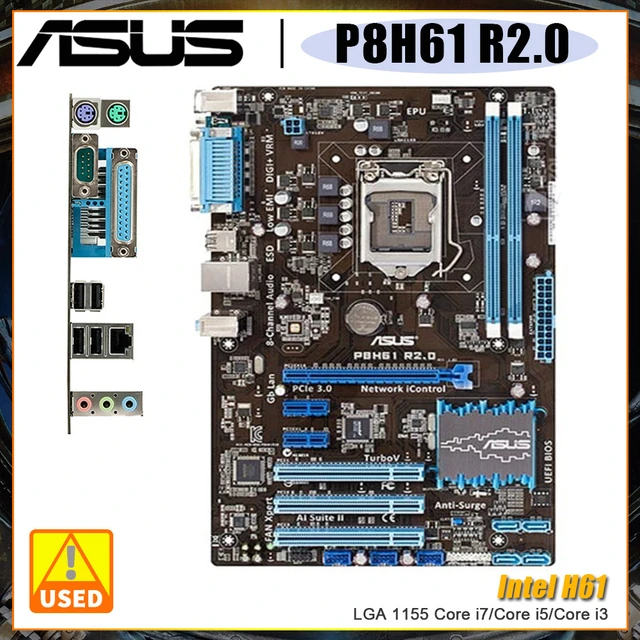 ASUS P8H61 Motherboard 1155 Motherboard DDR3 8GB 1333MHz Intel H61 ...
