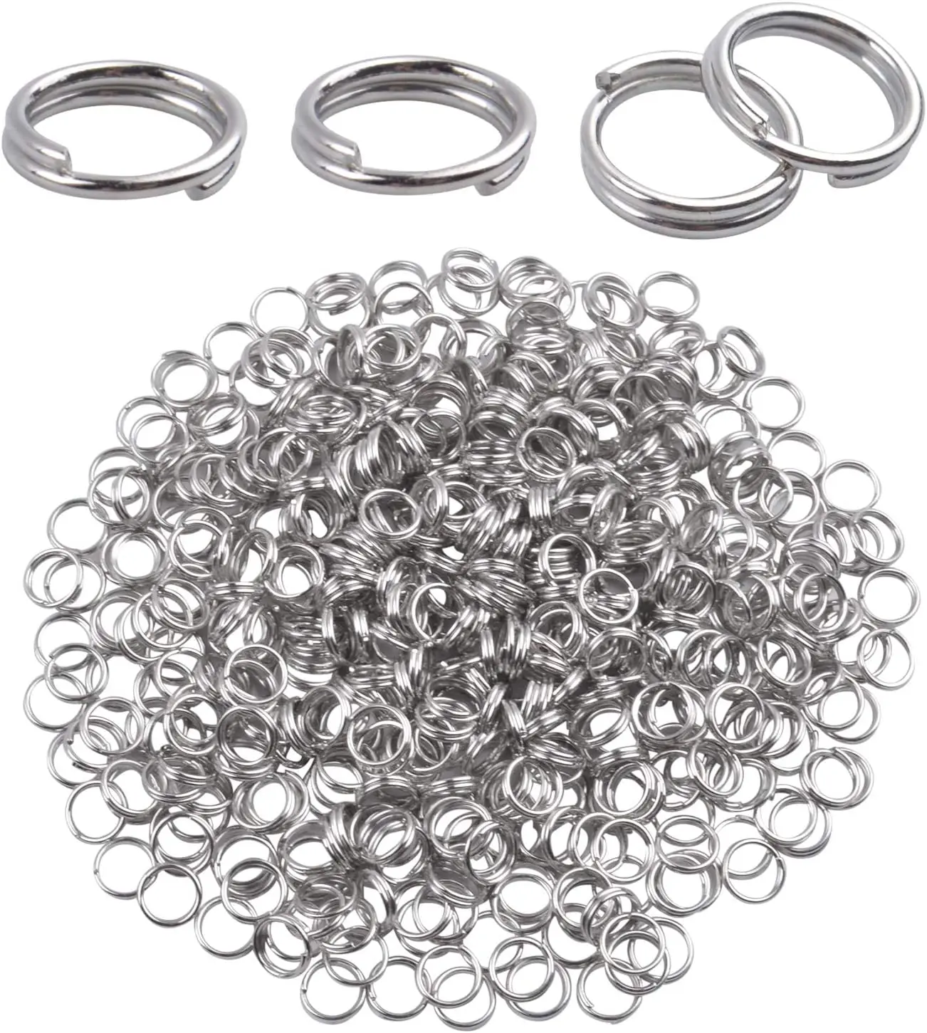 200pcs 5/6/8/10/12/14mm Double Loops Jump Rings Gunblack/gold/silver ...