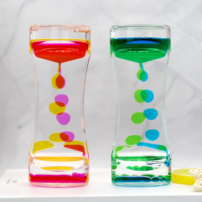Acrylic-Creative-Dual-Color-Liquid-Hourglass-Tabletop-Room-Indoor ...
