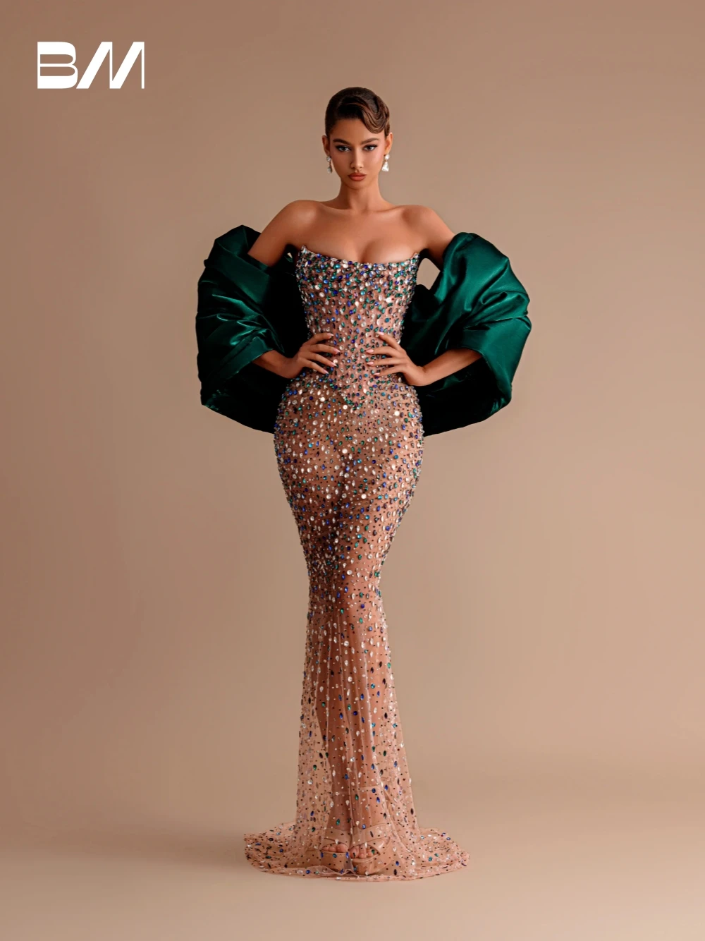 Exquisite Crystals Strapless Evening Dress Formal Occasion Sexy Luxury ...
