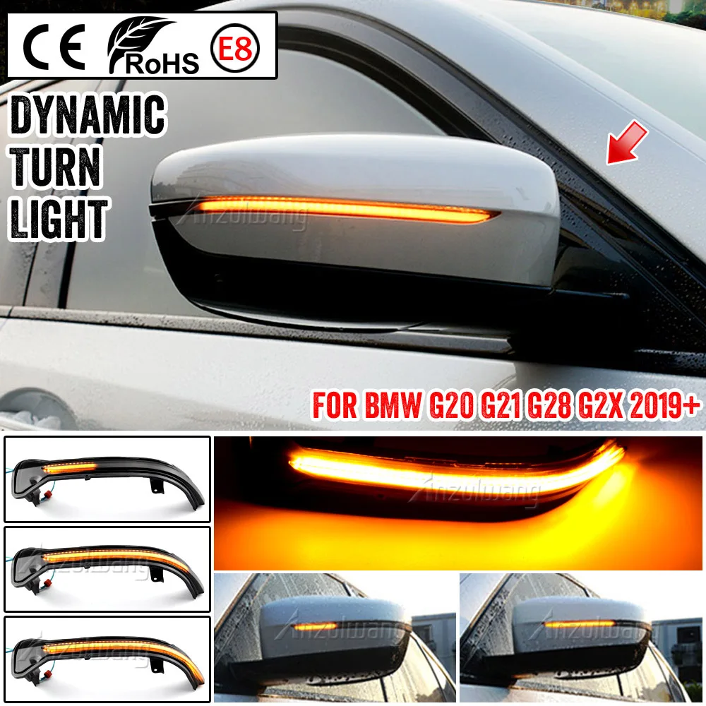 Black LED Dynamic Turn Signal Light Side Mirror Flashing Light For BMW ...