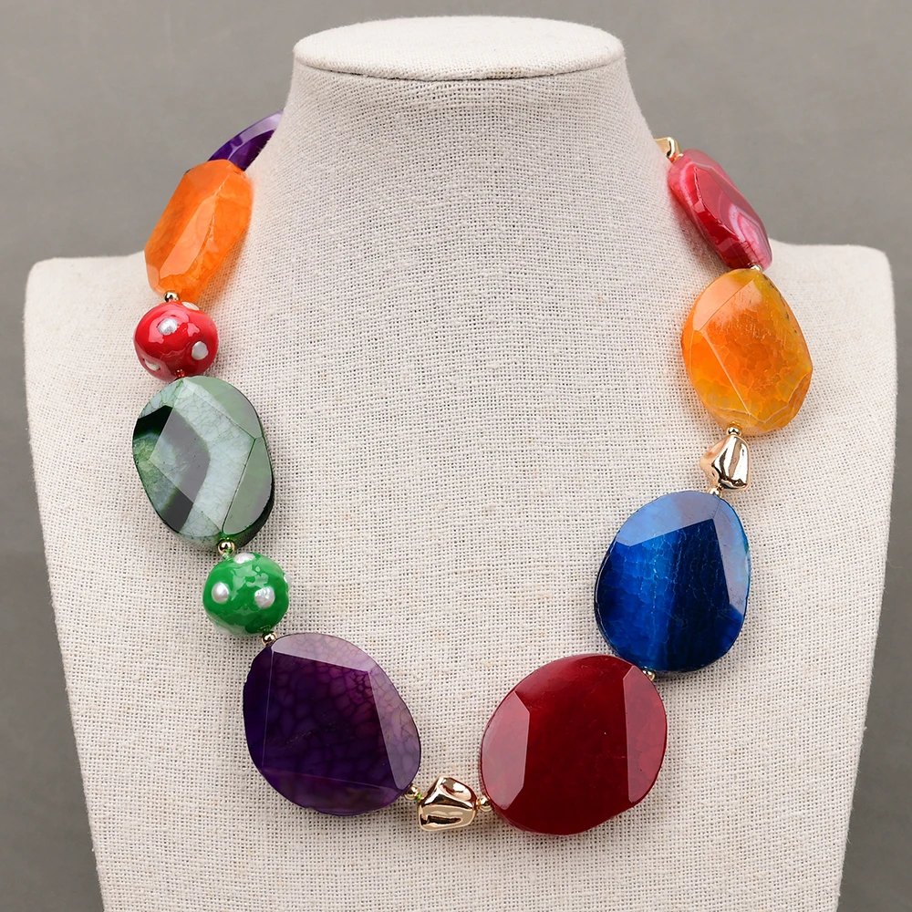 GG-20-Big-Colorful-Agate-Slice-Stone-Freeform-Faceted-Chunky-White ...