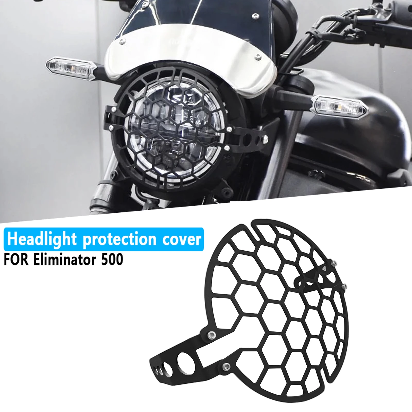 For-Motorcycle-Headlight-Mesh-Grill-Guard-Front-Lamp-Mesh-Grille-Cover ...