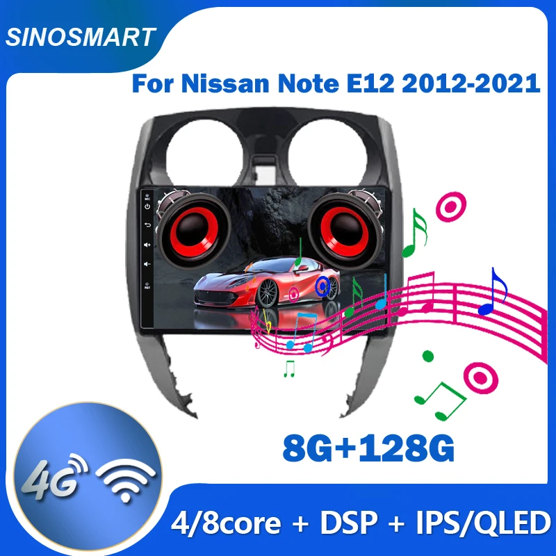 SINOSMART for Nissan Note E12 2012 2021 Car GPS Navigation Player 2.5D ...
