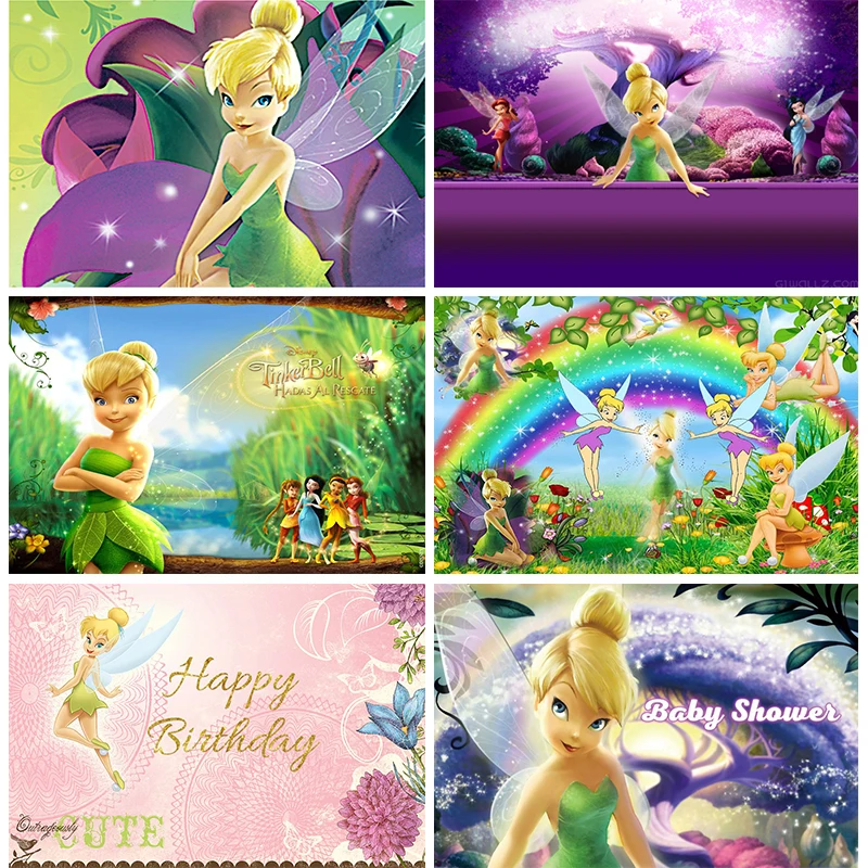 Disney-Tinkerbell-Background-Fairy-Birthday-Party-Decorations-for-Girls ...