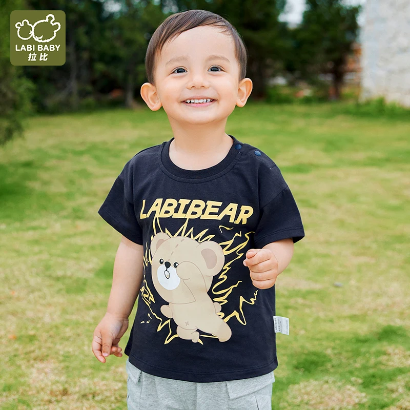 LABI-BABY-Kids-Summer-Cotton-Round-Neck-Sleeve-Short-T-shirt-boy-and ...