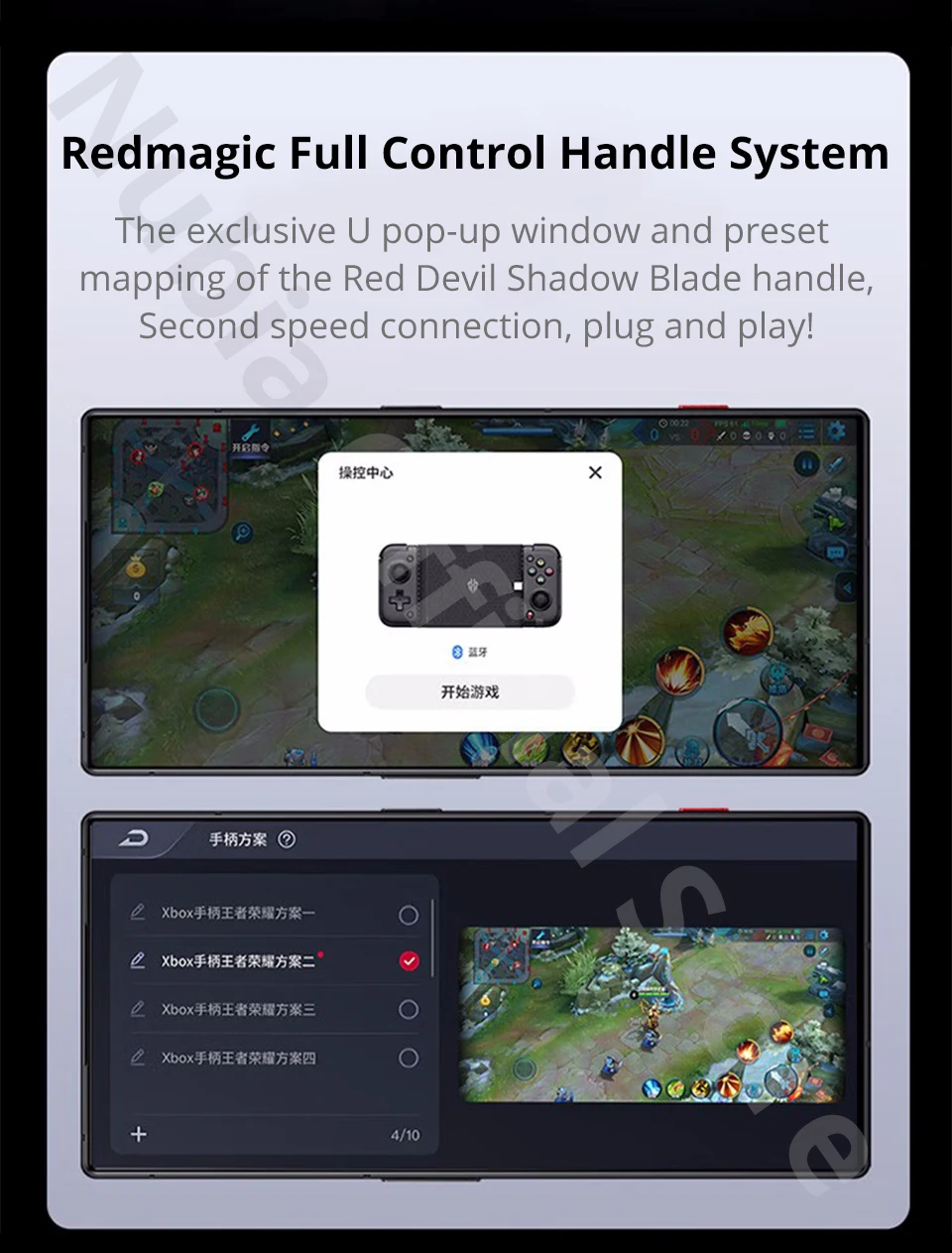 Redmagic shadow blade gamepad for Redmagic 8 Pro+ Textured soft rubber ...