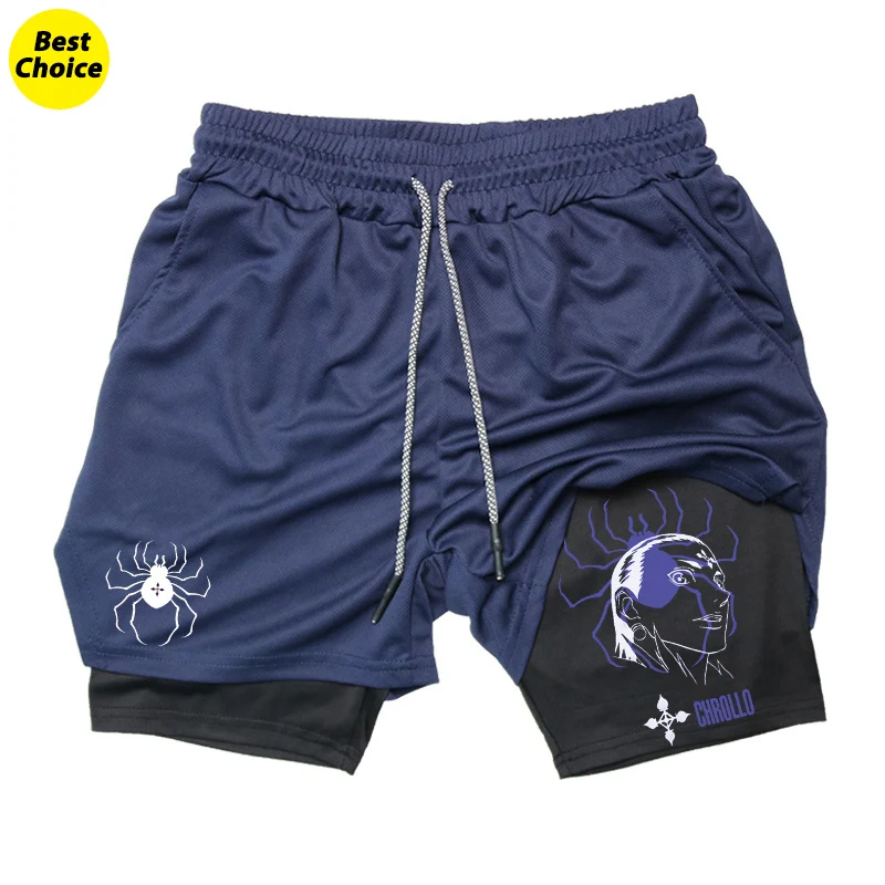 Mens-Athletic-2-in-1-Compression-Shorts-with-Towel-Loop-Anime-Hunter-X ...