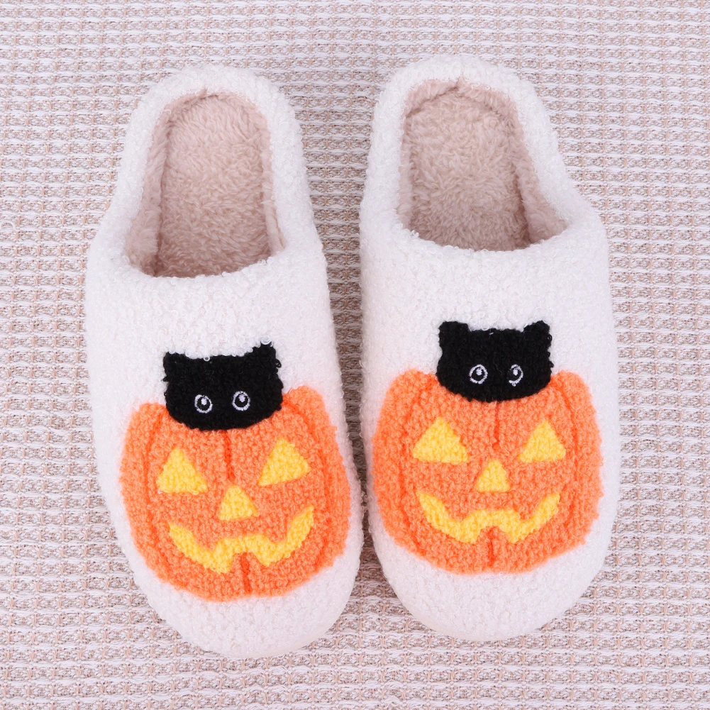 Cotton-Fluffy-Slippers-Home-Pumpkin-Platform-Plush-Slides-Couple-2024 ...