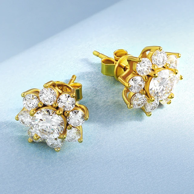 TFGLBU 2.8CTTW Full Moissanite Stud Earring for Women Excellent Cut ...