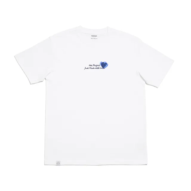 SIMWOOD 2023 Summer New Oversize 280g heavyweight 100% Cotton Chest Love Print Short Sleeve T ...