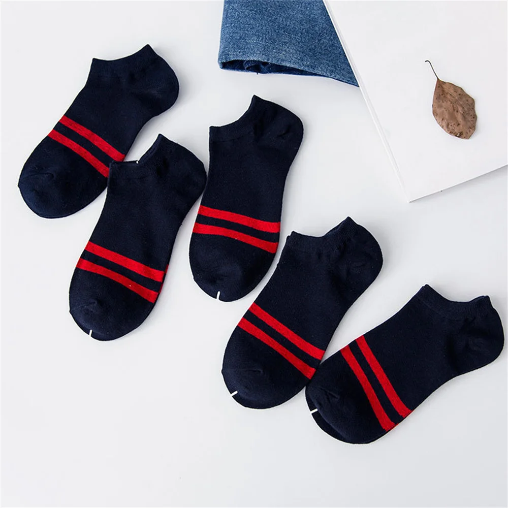 5-Pairs-Stripe-Boat-Socks-Sports-Men-Lot-Invisible-No-Show-Ankle-Socks ...