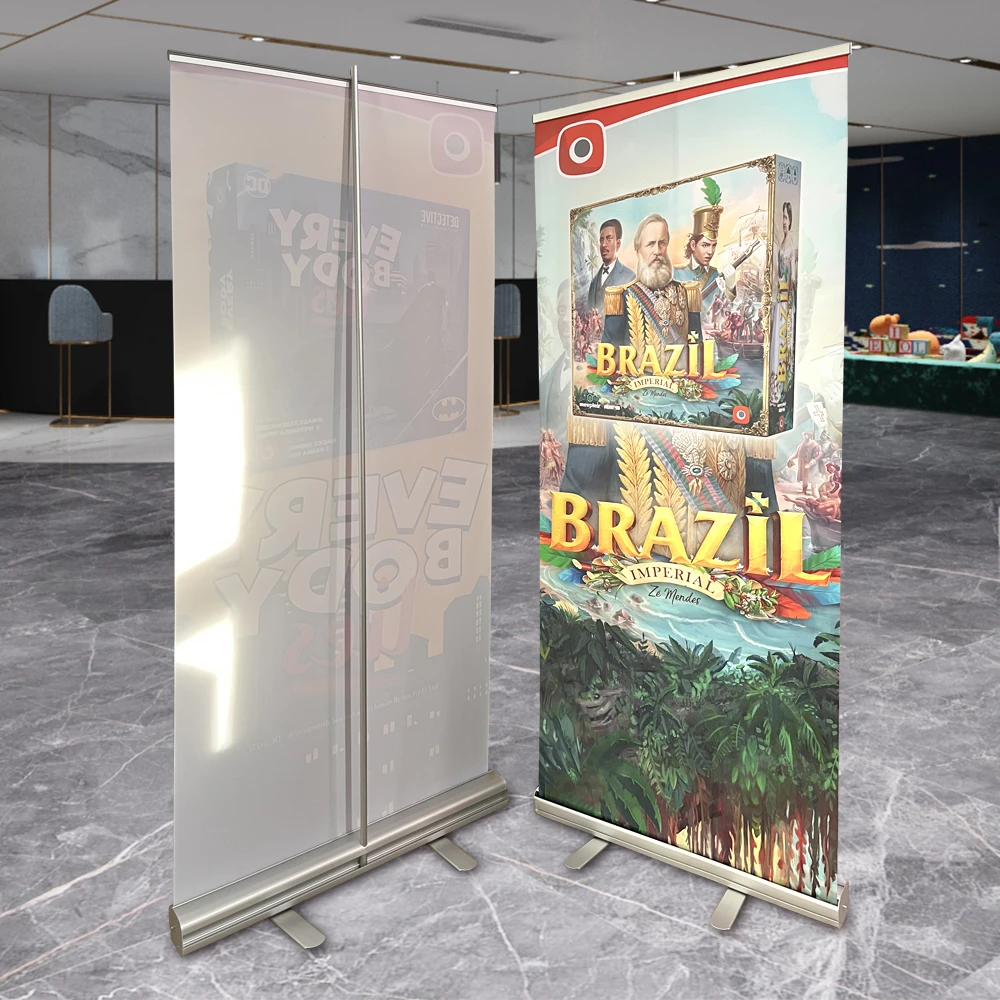Banner retrátil de exposição, 80x200cm, suporte de banner de ...