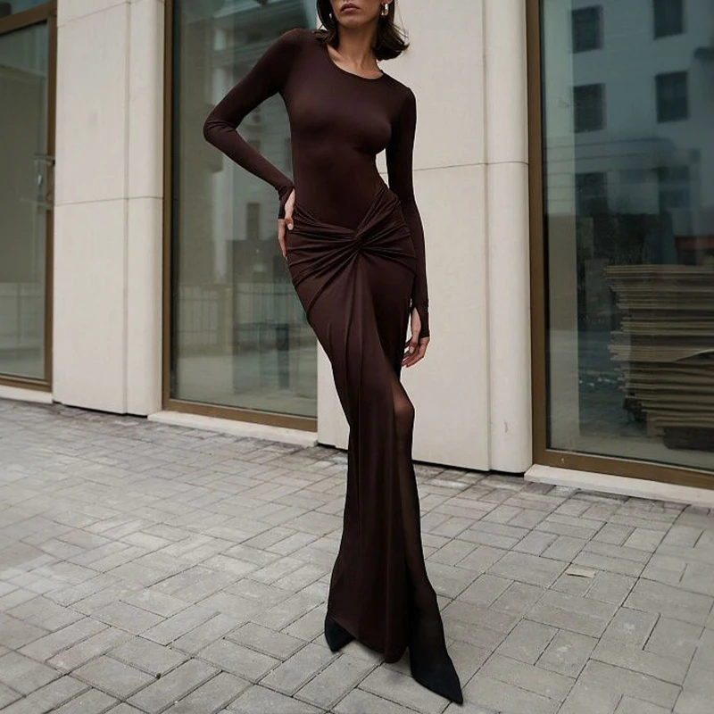 AVV-Solid-Fashion-O-Neck-Bodysuit-and-Sexy-Ruch-Skirts-Slim-Fit-Outfits ...