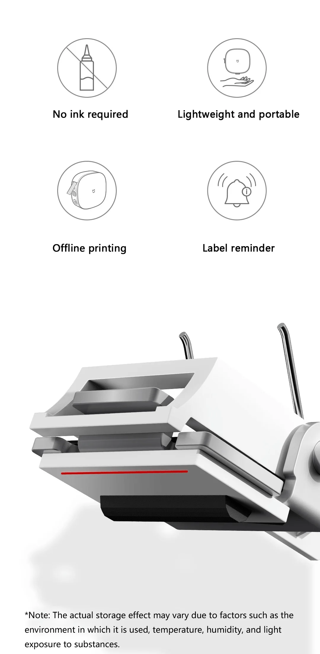 Xiaomi Mijia Portable Smart Label Printer Set Paper Sticker Pocket ...