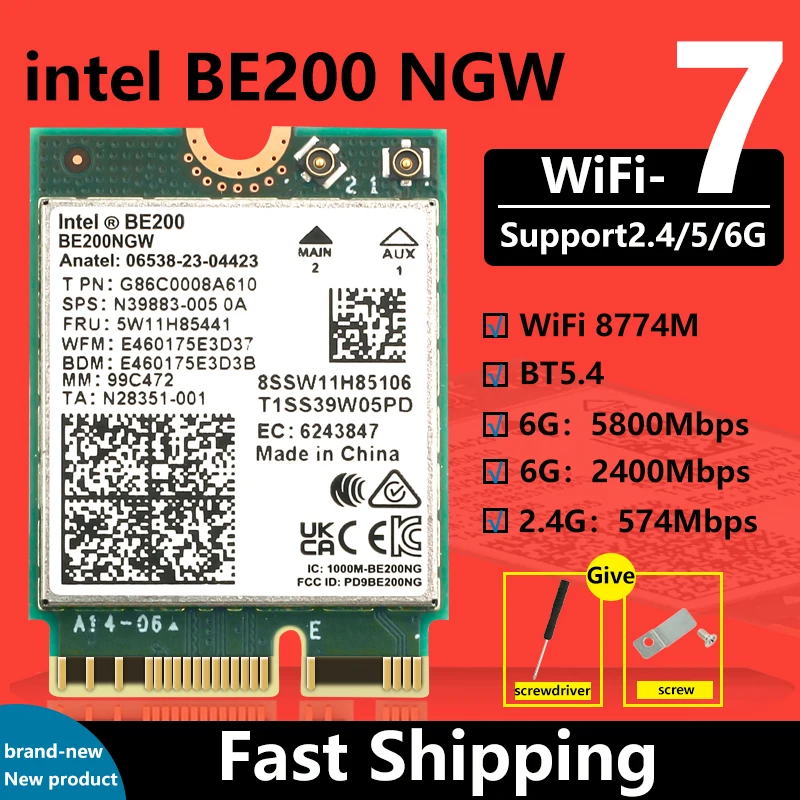 Tri band Intel BE200 wireless AX210NGW 5374Mbps 802.11AX wireless Wi-Fi ...