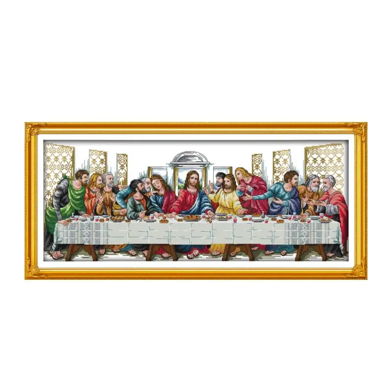Last Supper Cross Stitch Package World Famous Painting Pattern Cartoon ...