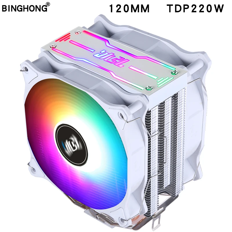 White-CPU-cooler-pure-copper-heat-pipe-desktop-1200-cooling-system-4PIN ...