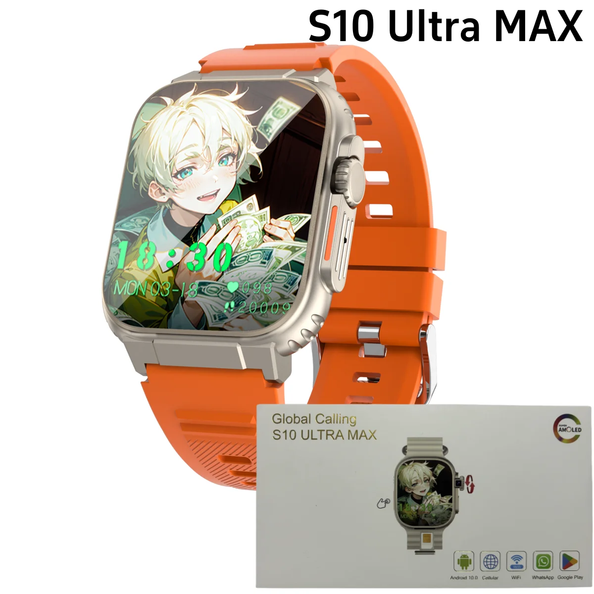 Original S10 Ultra MAX Smart Watch 180° Rotary Camera GPS WIFI App ...
