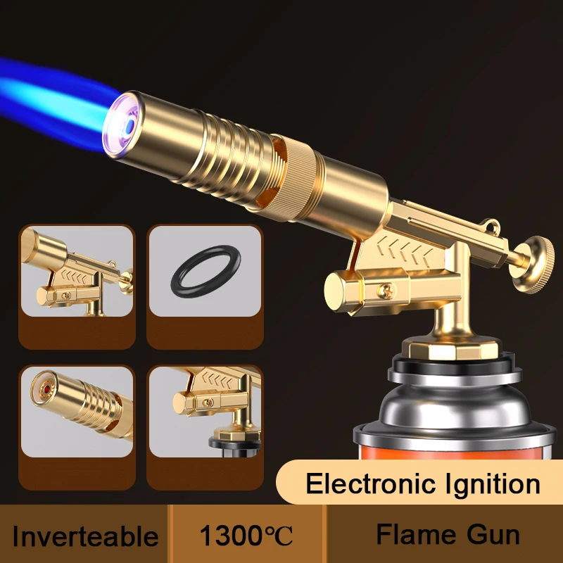 Portable Copper Welding Gas Torch Flame Gun Butane Burner Outdoor ...