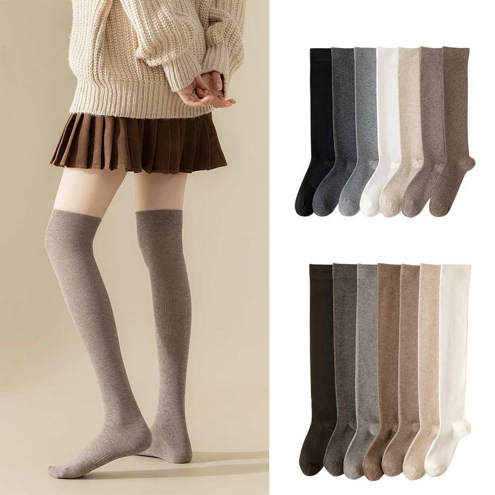 New Women's Mid-Length Socks Over The Knee Calf Spring, Autumn And ...
