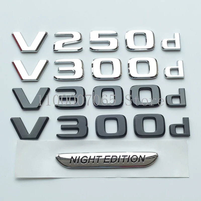 2017 Letters V250d V300d Night Edition Abs Emblem For Mercedes Benz V ...