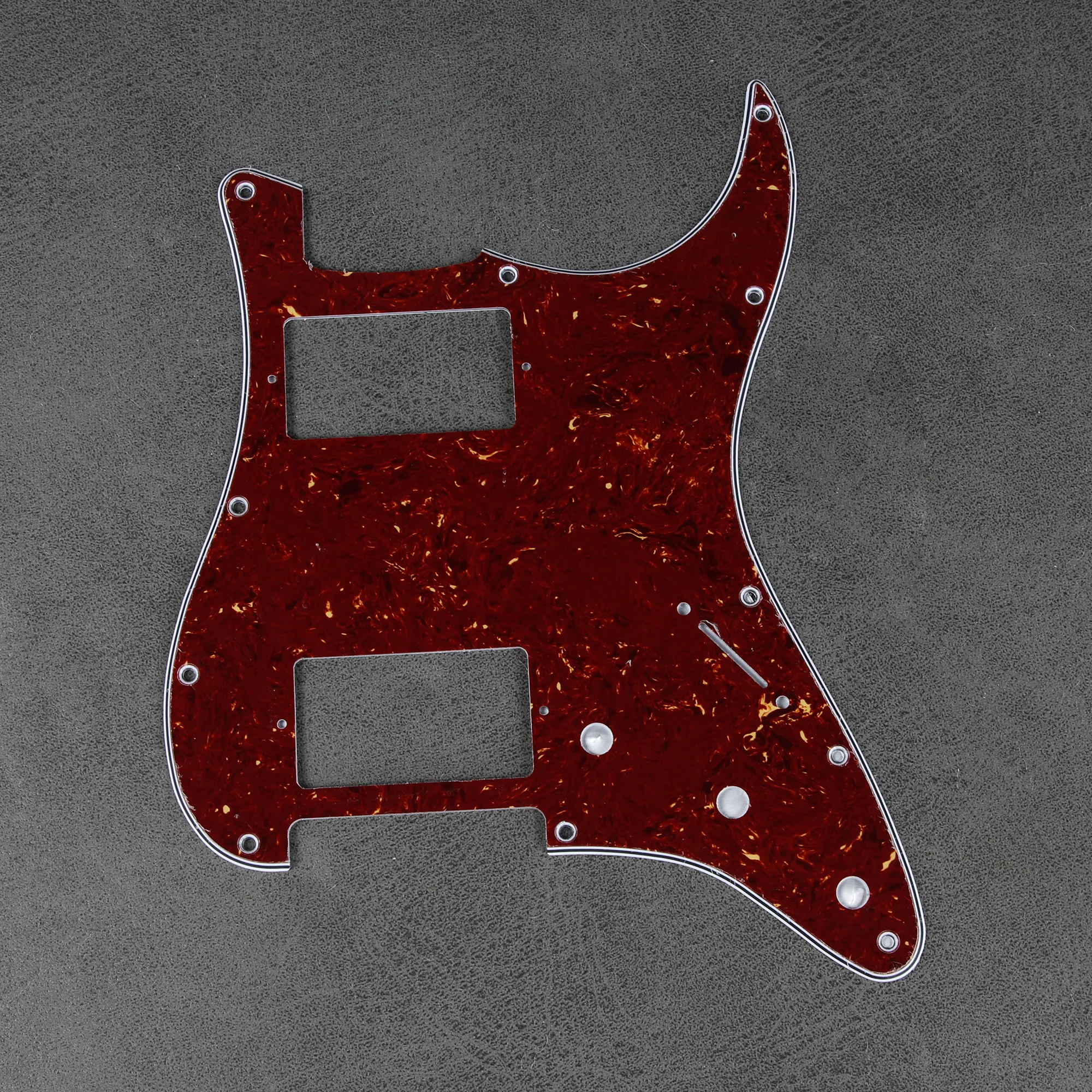 FLEOR Red Tortoise 11 Hole Guitar ST Pickguard HH Humbucker Pick Guard ...