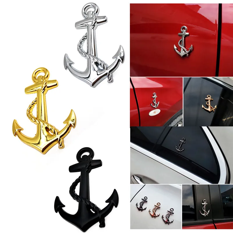 1PC-Metal-Personality-Car-Stickers-Boat-Anchor-Hooks-Navy-Emblem-Grill ...