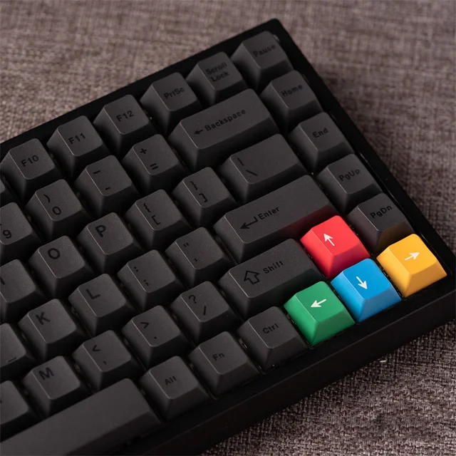 Gaming Mechanical Keyboard Heavy Metal Minimalist Black PBT Keycap ...