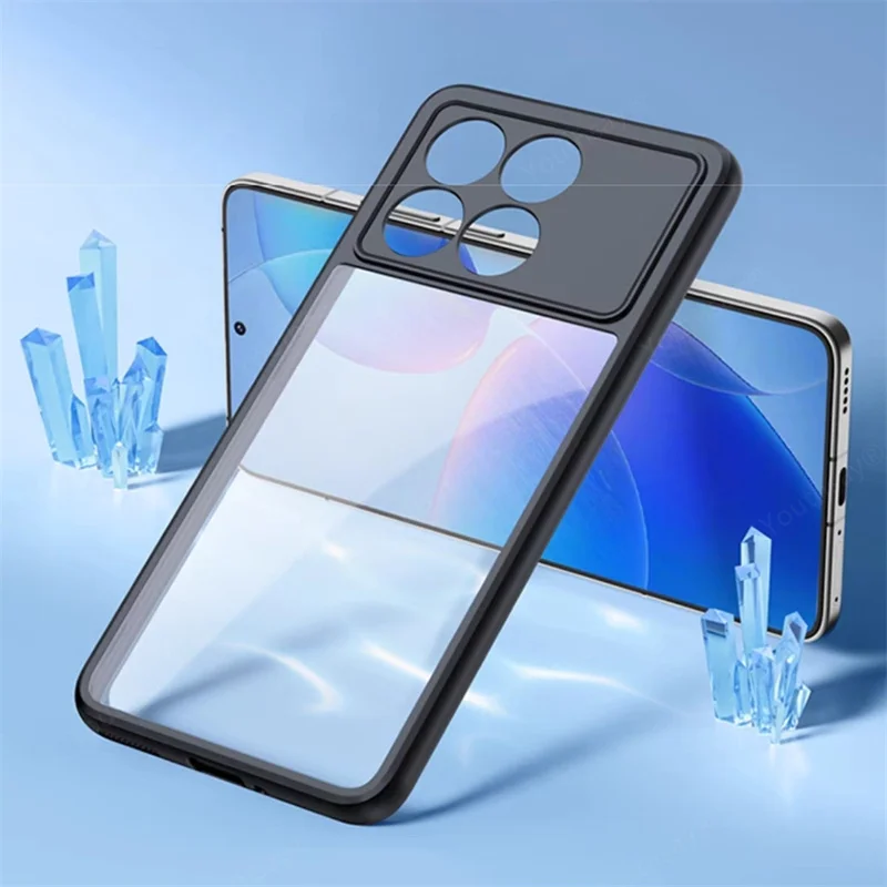 For Poco F6 Pro Clear Case For Poco F6 Pro Cover Funda Hard PC Soft TPU ...