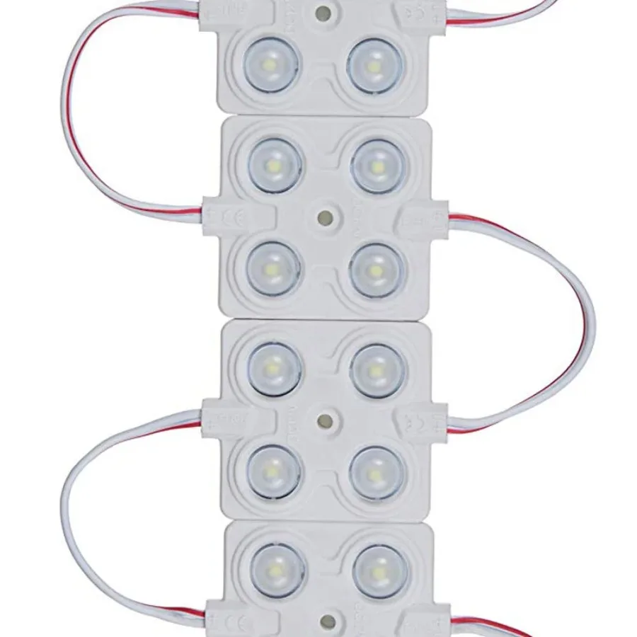 100pcs LED Module 4 LED 160 Deg With Lens White 2835 SMD 2.0W ...