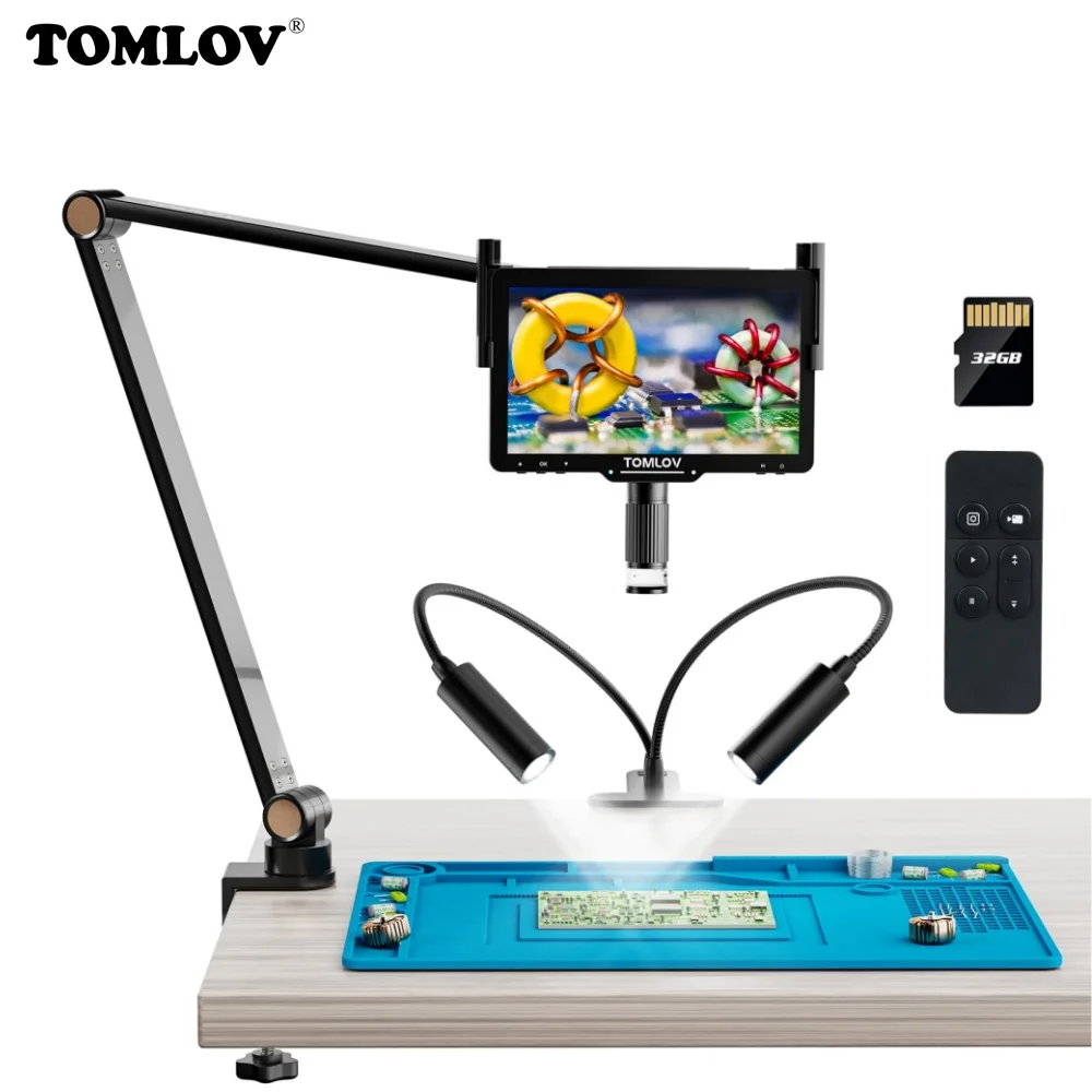 TOMLOV-Digital-Microscope-2000X-for-Electronic-Repair-2K-7-HDMI-USB ...