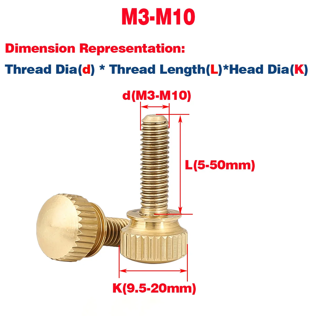 Knurled-Thumb-Nut-Screw-Brass-High-Double-Layer-Head-Hand-tightened ...