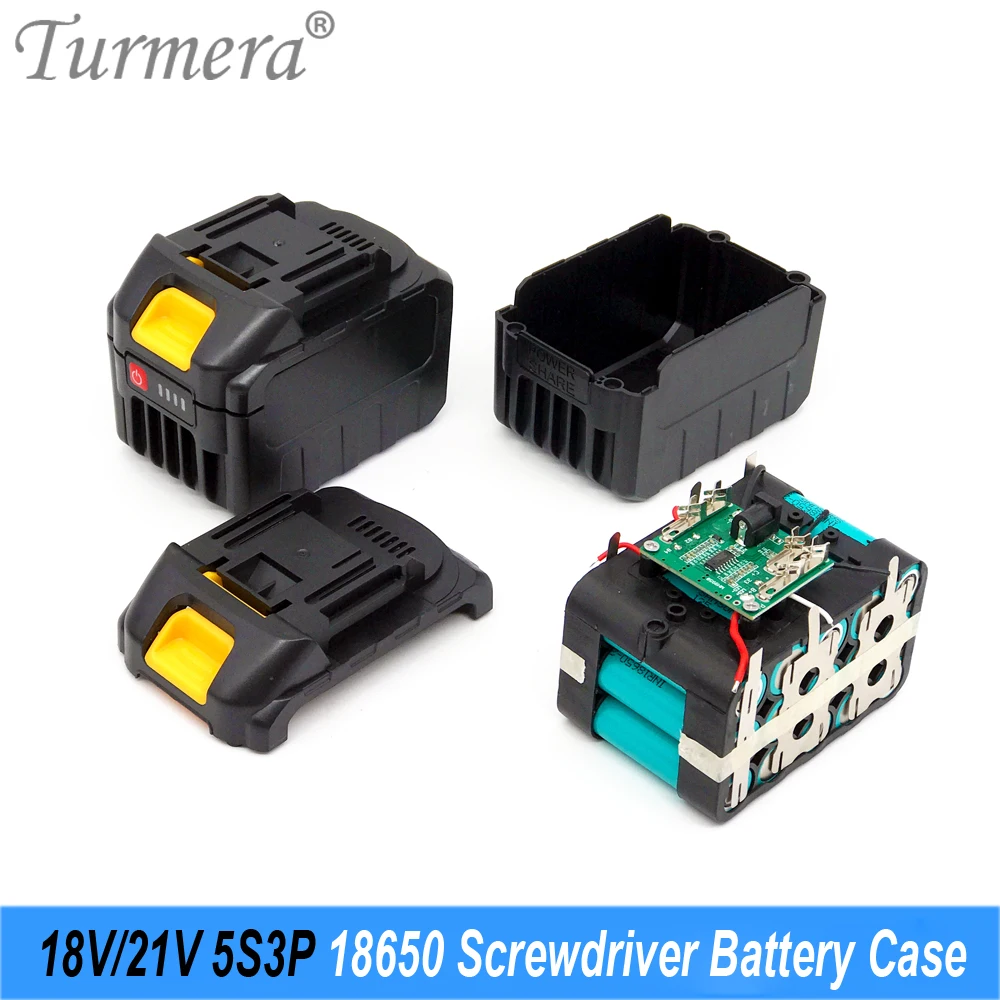 Turmera-18V-21V-5S3P-Screwdriver-Battery-Kit-Case-15X-18650-Holder-5S ...