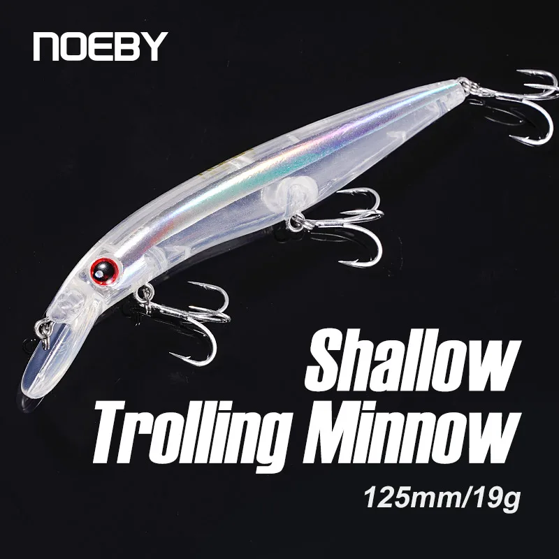 Noeby-Shallow-Trolling-Minnow-Fishing-Lure-125mm-19g-Floating-Minnow-Casting-New-Artificial-Hard ...