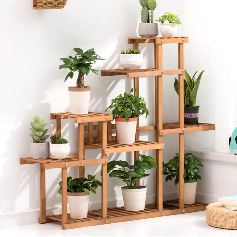 Wooden-MultiLayer-Plant-Stand-Indoor-Balcony-Plant-Shelves-Practical ...