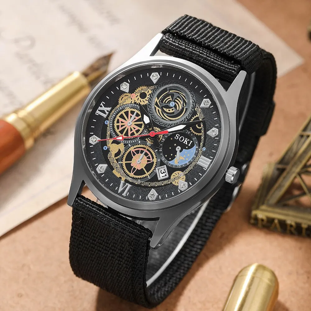Top-Brand-Luxury-Fashion-Calendar-Watch-Men-Nylon-Strap-Clock-Sport ...
