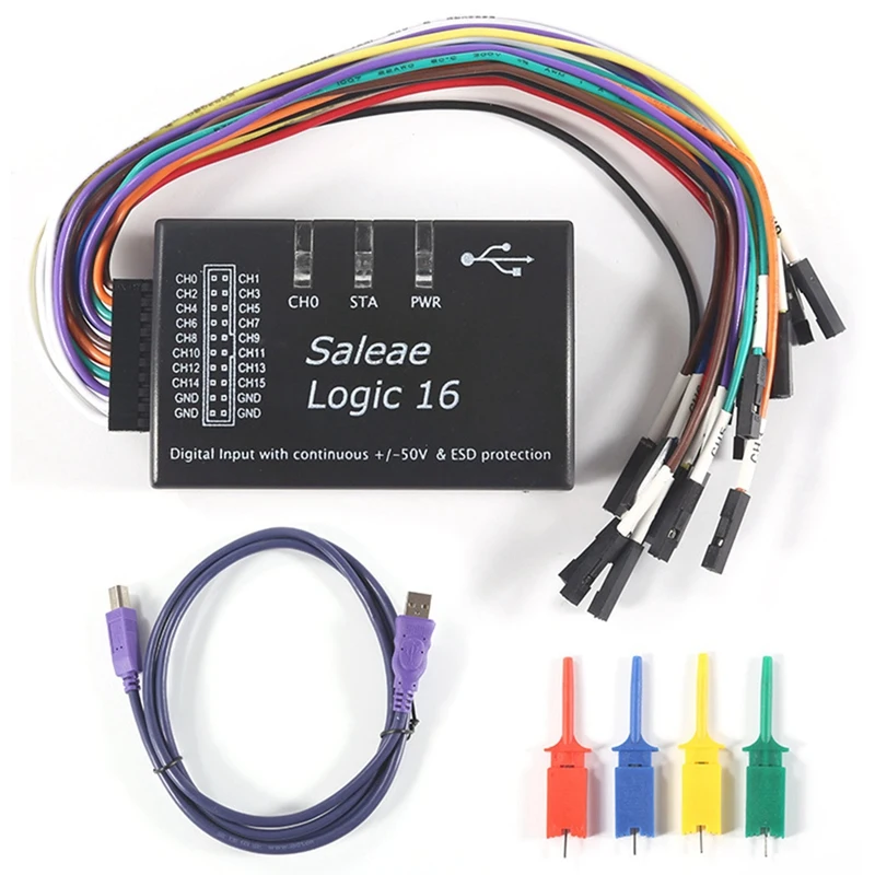 Saleae-Logic-Usb-Logic-Analyzer-Multi-System-for-Official-Version-Sample-Rate-100M-16-Channels ...