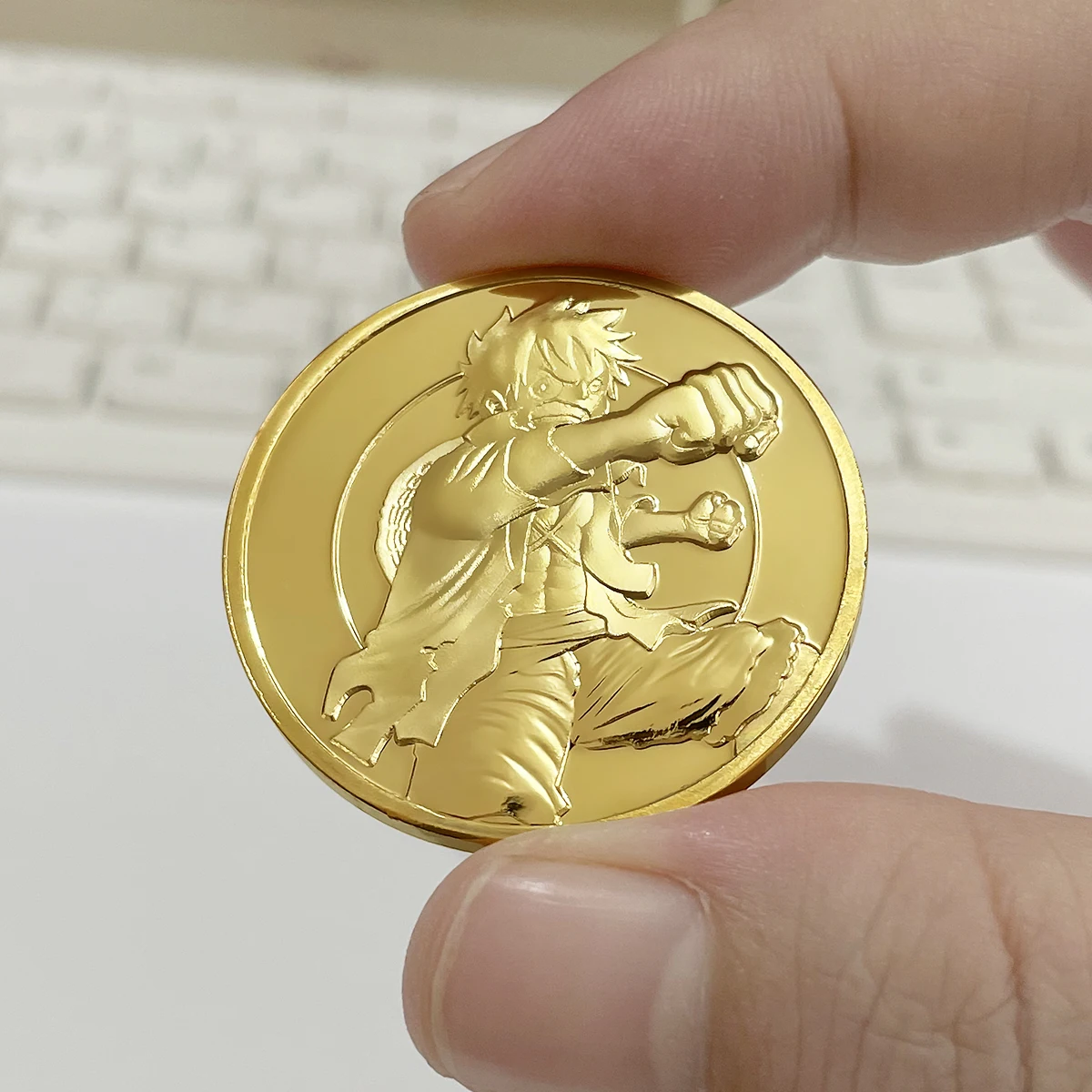 Luffy Cosplay Gold Plated Coin Badge Collectible Gift - Crazy Anime Store