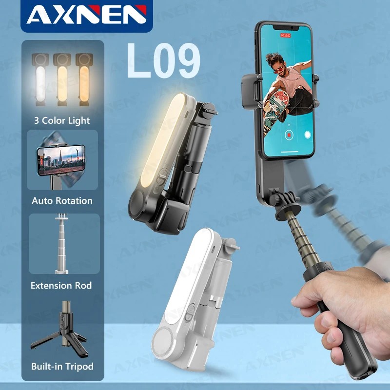 AXNEN L09 Handheld Gimbal Stabilizer Selfie Stick Bluetooth Mobile ...