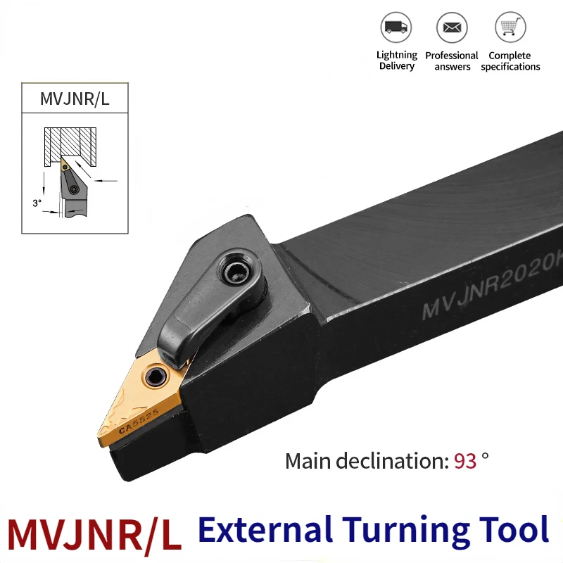 1pc Mvjnr2020k16 Mvjnr1616k16 Mvjnr2525m16 External Turning Tool Holder ...