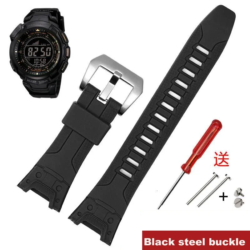 High-quality-rubber-strap-For-Casio-PRG-110Y-PRW-1300Y-black-resin ...