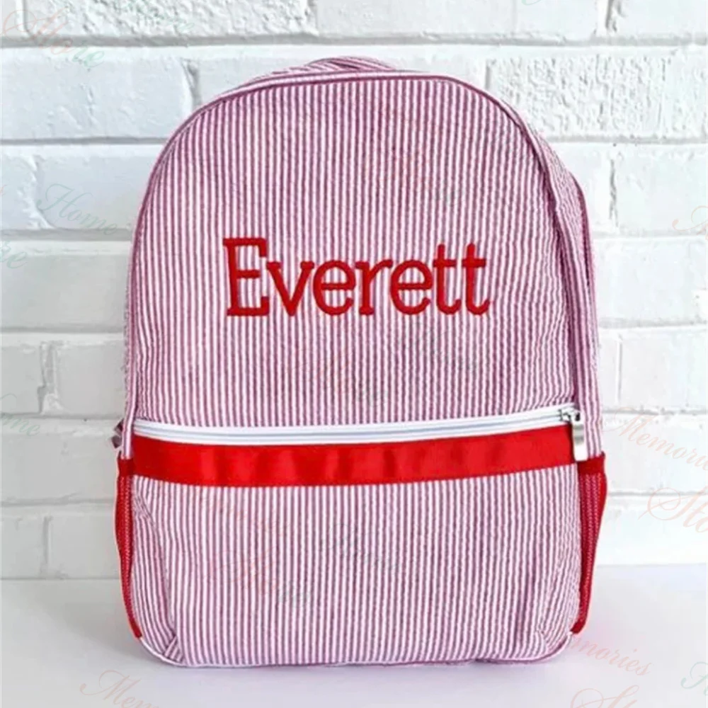 Personalized-Embroidered-Name-Backpack-in-Seersucker-Colors-Boys-Girls ...
