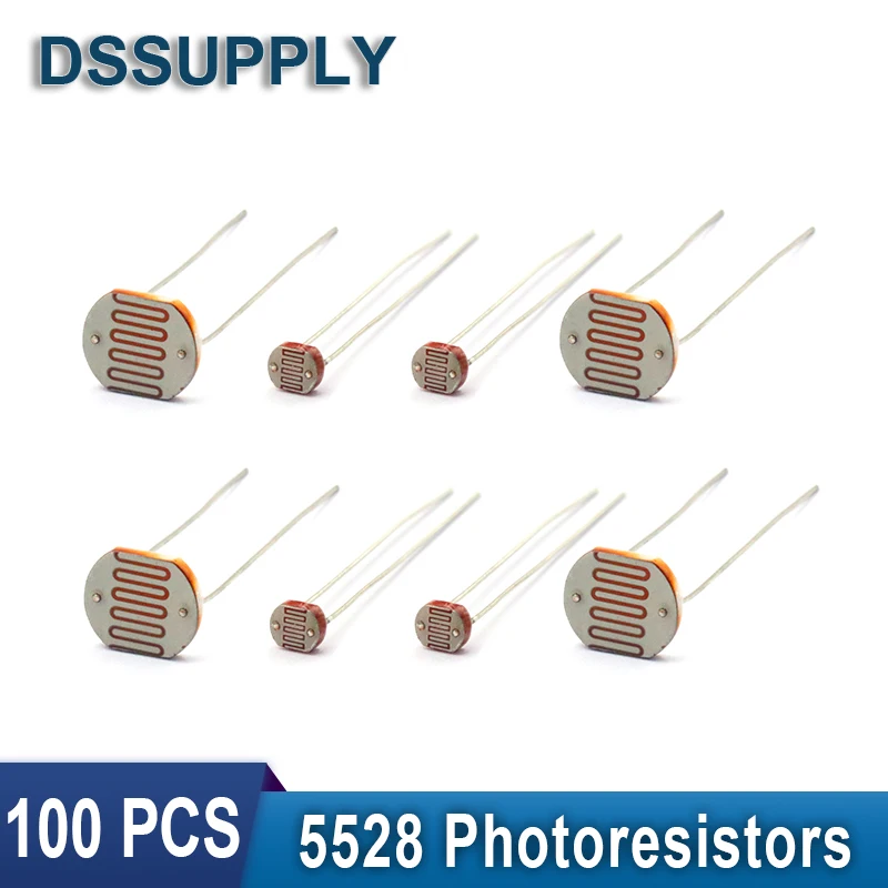 100PCS/LOT 5528 LDR Photo Light Sensitive Resistor Photoelectric ...