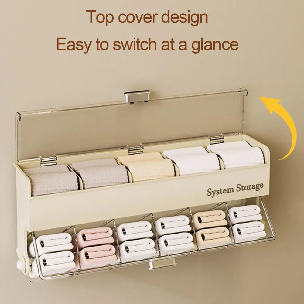 Wall-Mount-Socks-Storage-Box-Large-Capacity-Clear-Visible-Dustproof-Lid ...