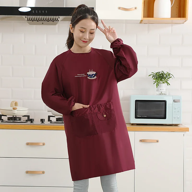 Waterproof-Adult-Smock-for-Women-Kitchen-Anti-Oil-Stain-Lace-Up-Adult ...