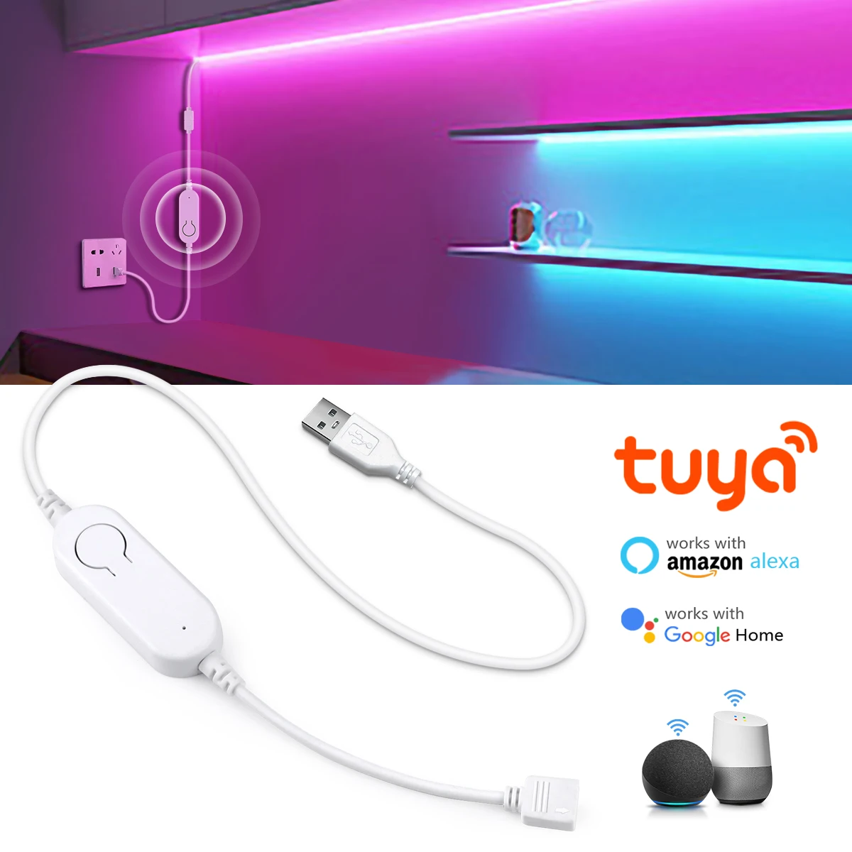 Tuya-RGB-LED-Strip-Connector-USB-DC5V-Wifi-Led-Controller-Dimmer-Smart ...