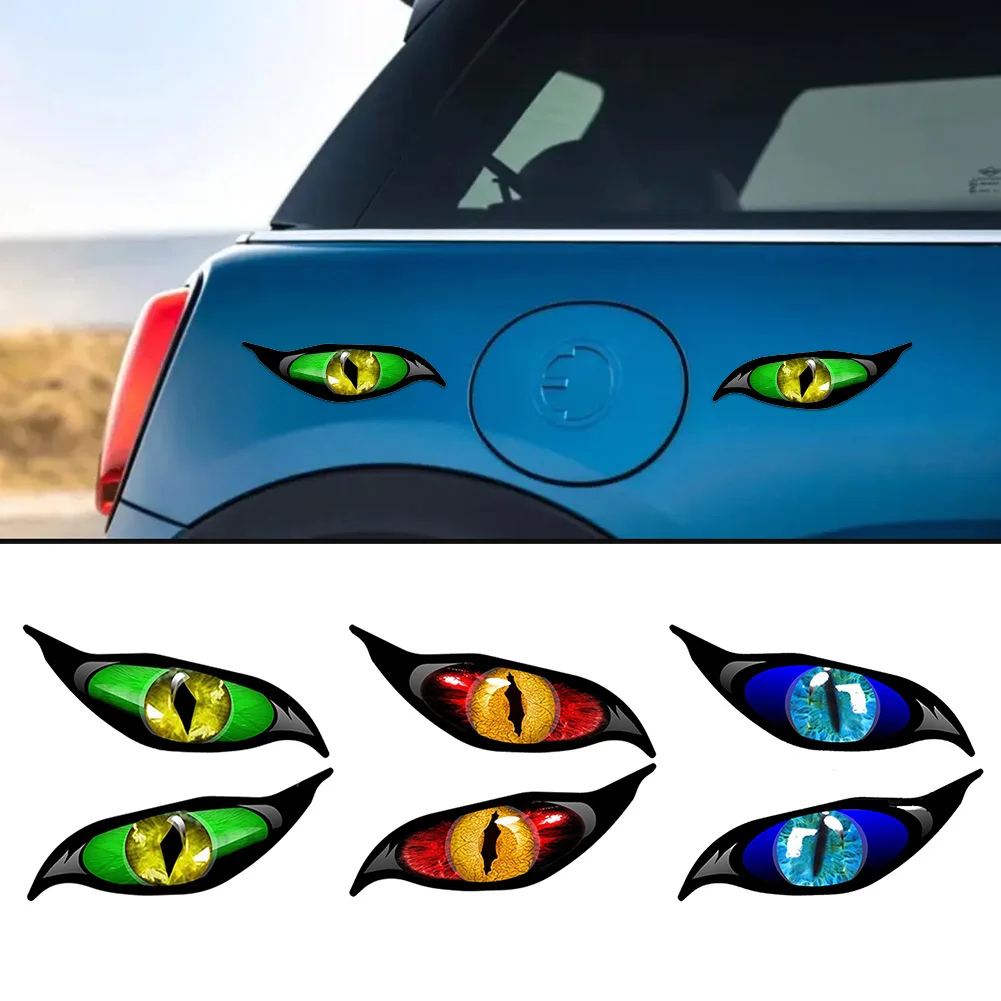2PCS-13cm-x-9-5cm-for-Evil-Yellow-Eyes-RV-Motorcycle-Car-Stickers ...