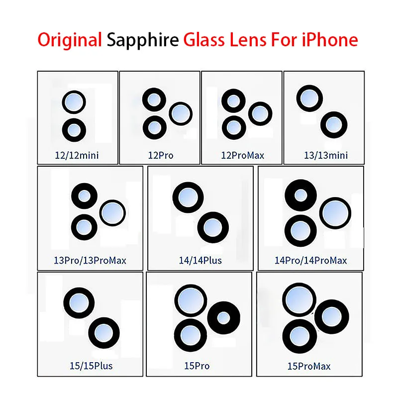 1 Set Original Sapphire Rear Camera Glass lens For iPhone 14 Pro max ...